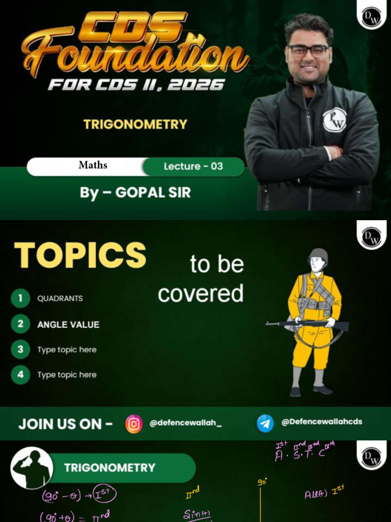 Trigonometry 03 Class Notes Pdf