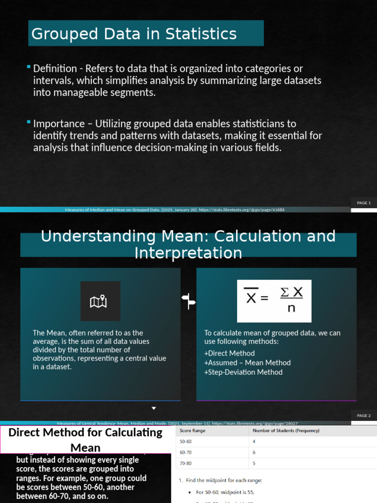 4 Mean Median Mode in Grouped Data | PDF | Mean | Median