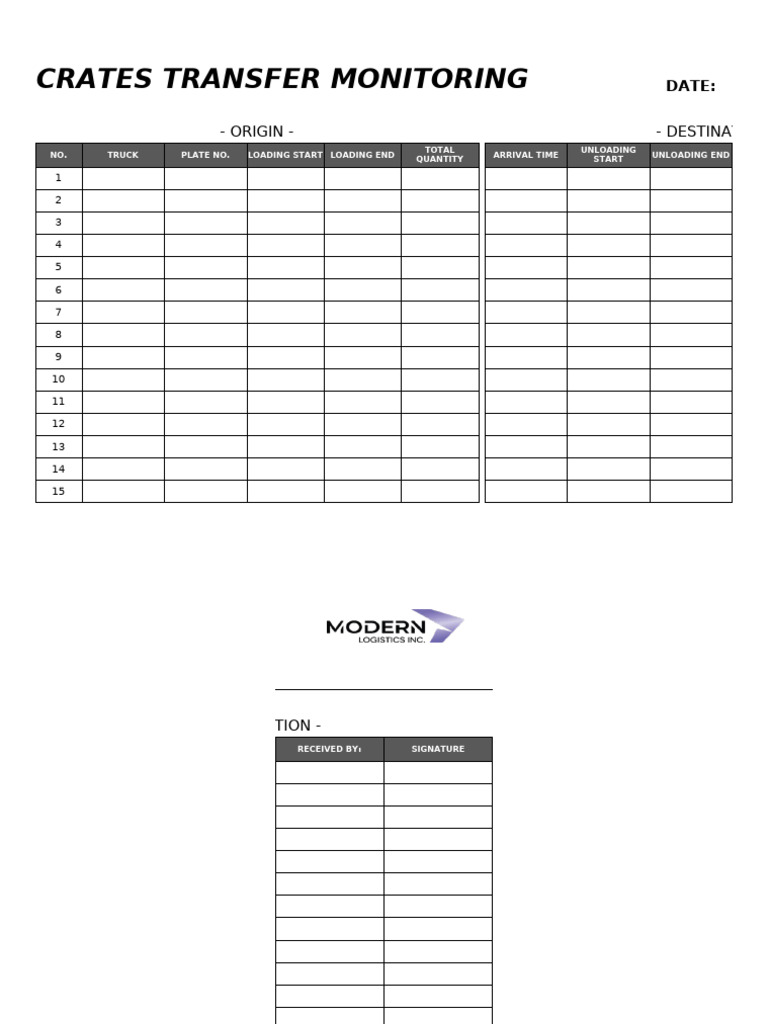 Crates Transfer Form | PDF