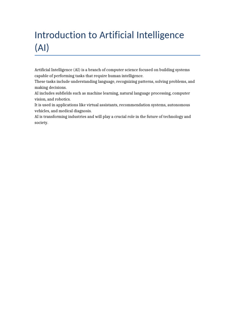 AI Intro For Scribd | PDF