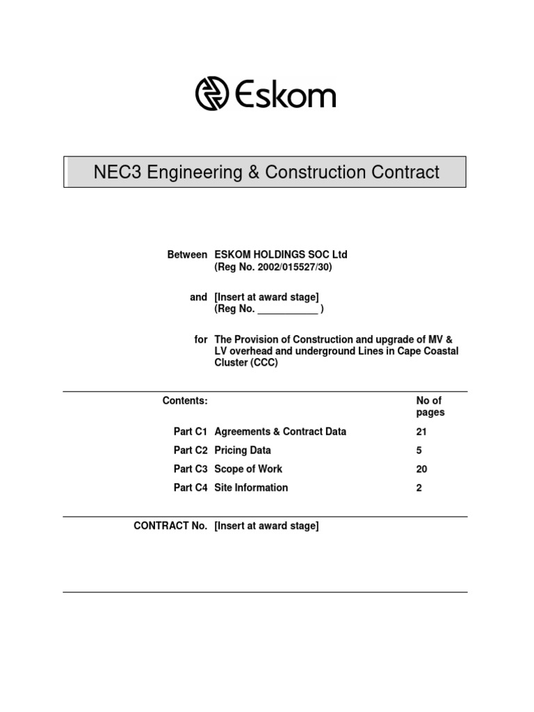 NEC Contract For MV LV Contract | PDF | Indemnity | Insurance