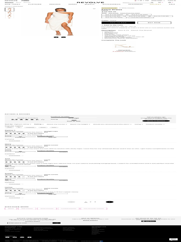 Misha Estra Dress in Ivory Revolve | PDF | Aesthetics | Clothing