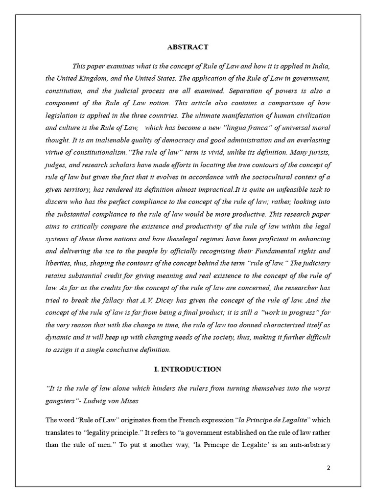 Comparative Analysis of Rule of Law | PDF | Rule Of Law | Sixth ...