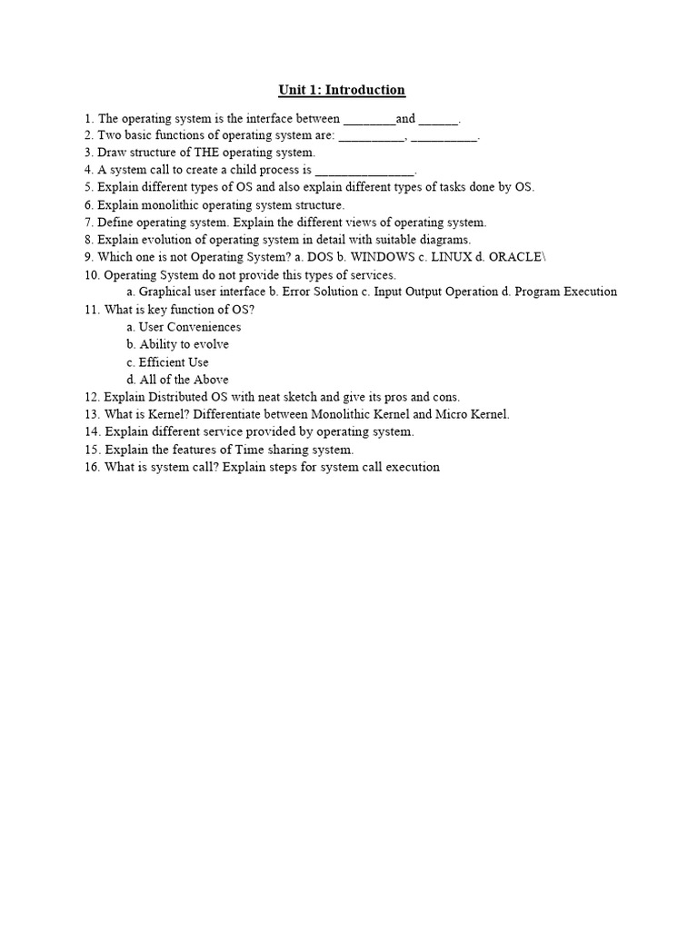 OS - QB - Unit 1 (VisionPapers - In) | PDF