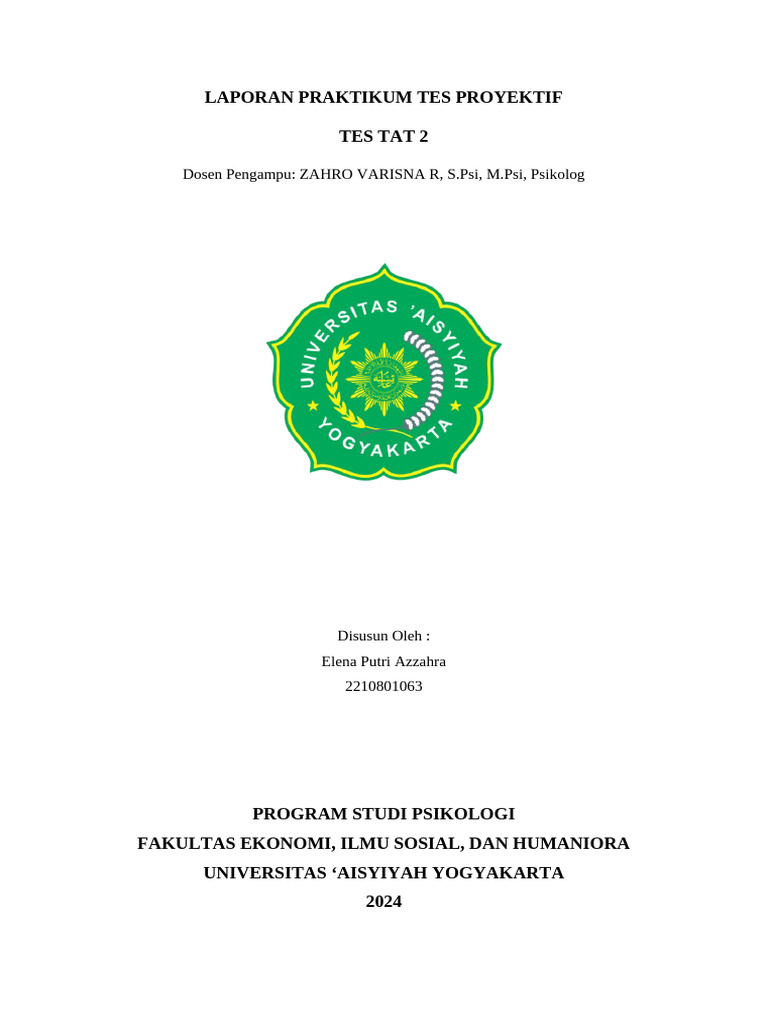 Elena Putri Azzahra - 2210801063 - Laprak 8 Proyektif | PDF