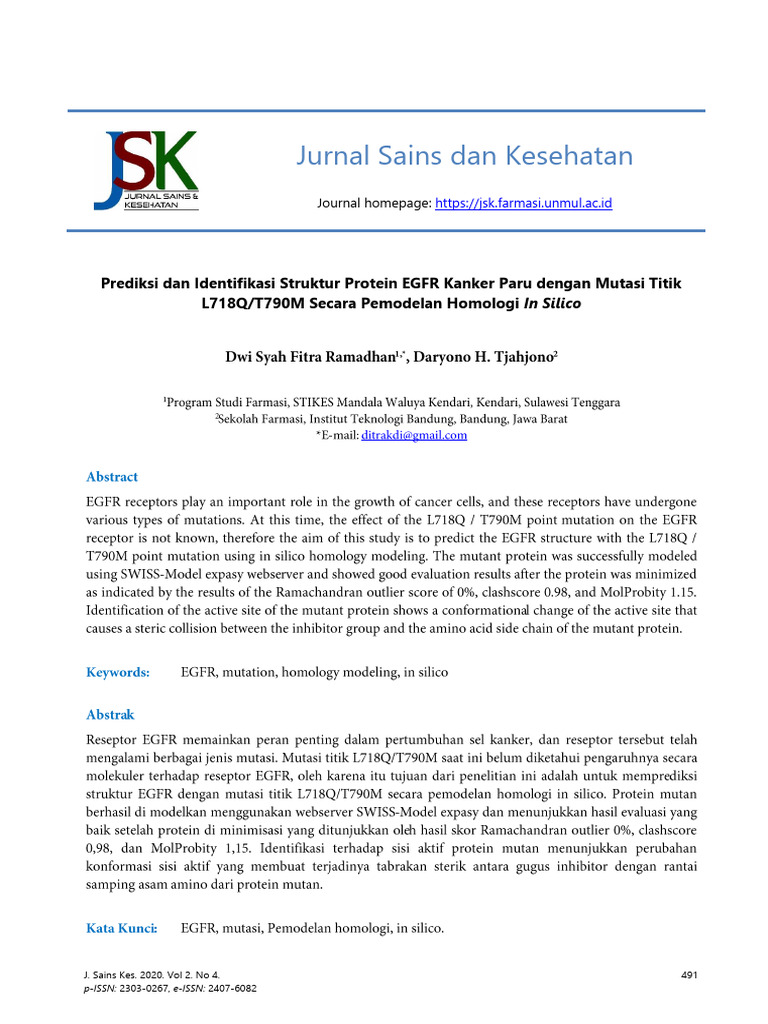 https://jsk.jurnalfamul.com/ Jurnal Sains dan Kesehatan (J. Sains Kes.) JSK Vol. 2 No. 4 (2020 ...