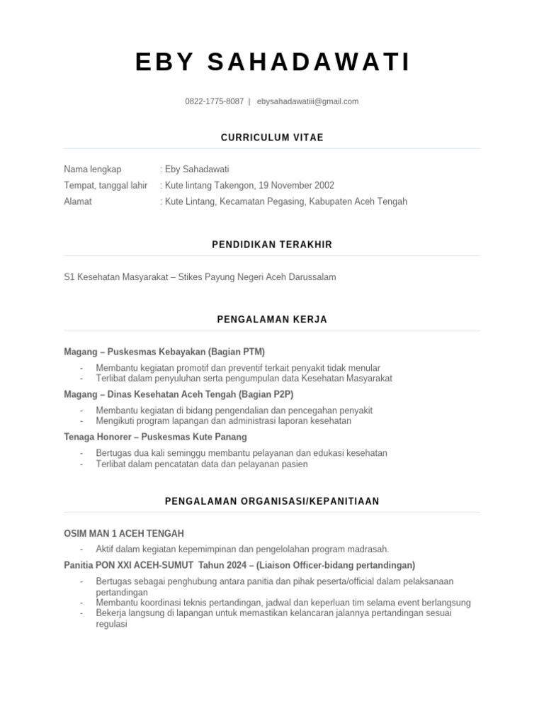 CV Kerja Apotek | PDF