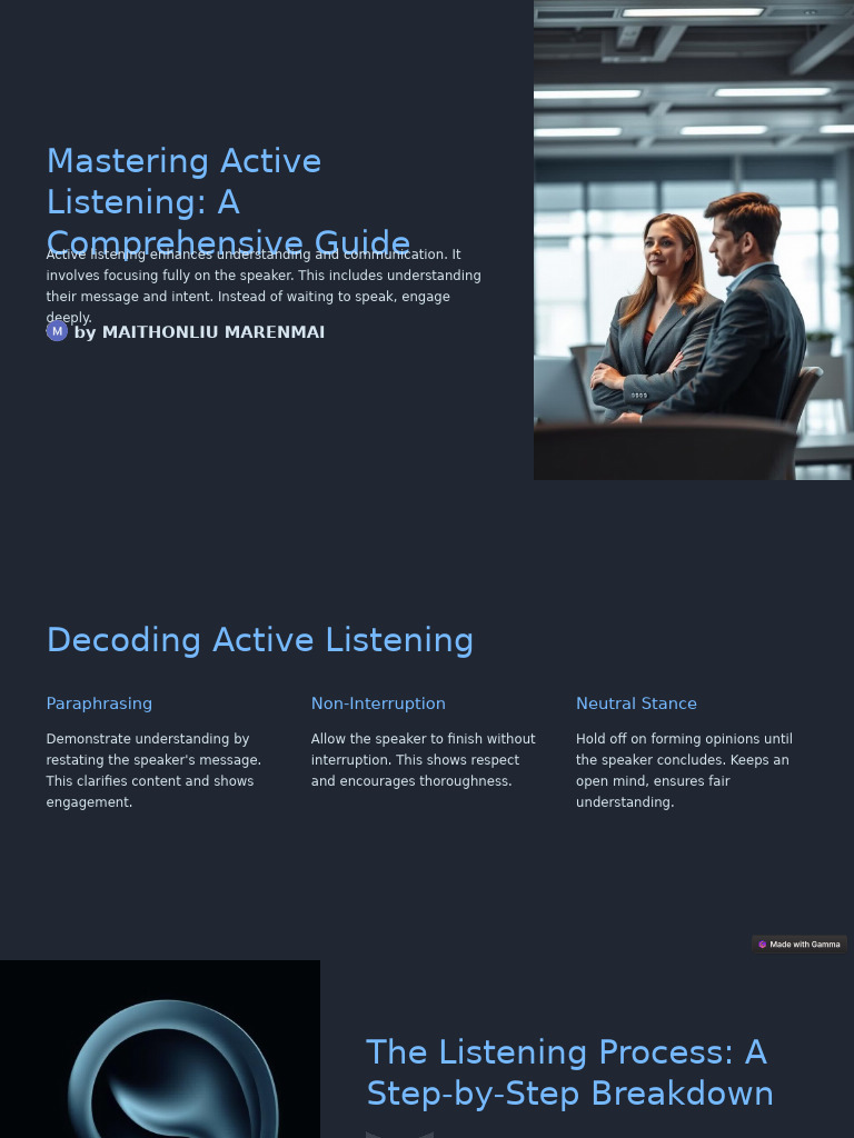Mastering Active Listening A Comprehensive Guide | PDF | Human ...