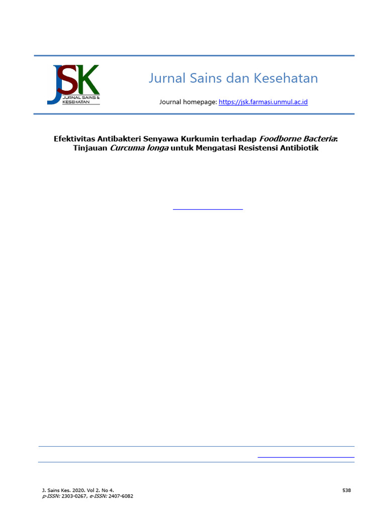HTTPS://JSK - Jurnalfamul.com/ Jurnal Sains Dan Kesehatan (J. Sains Kes.) JSK Vol. 2 No. 4 (2020 ...