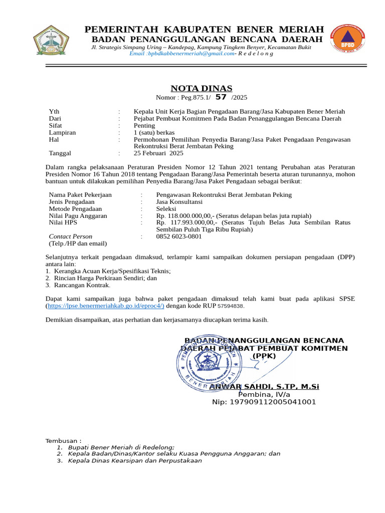 Nota Dinas | PDF