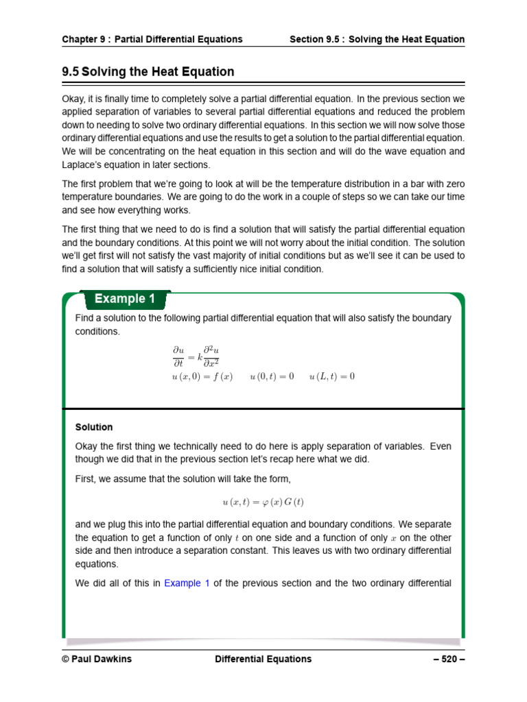 Heat Equation + Wave Equation | PDF | Eigenvalues And Eigenvectors | Equations