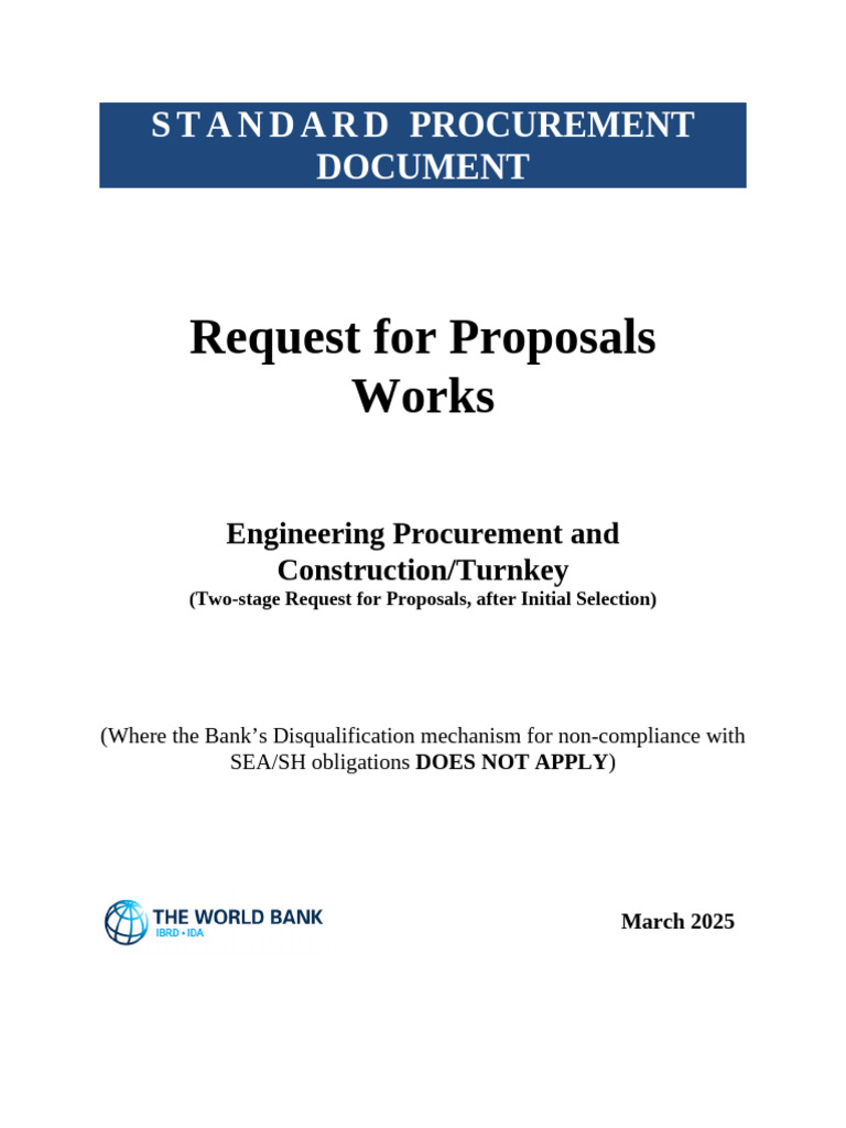 Standard Procurement Document for EPC RFP | PDF | Loans | Request For ...