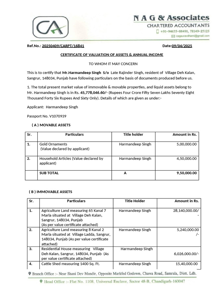 Final CA report with acurate figure Harmandeep Singh | PDF | Economies
