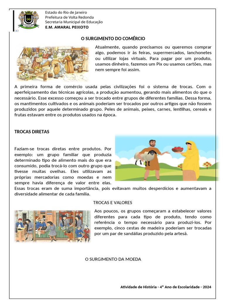 História do Comércio e Trocas Comerciais | PDF | Moeda | Agricultura