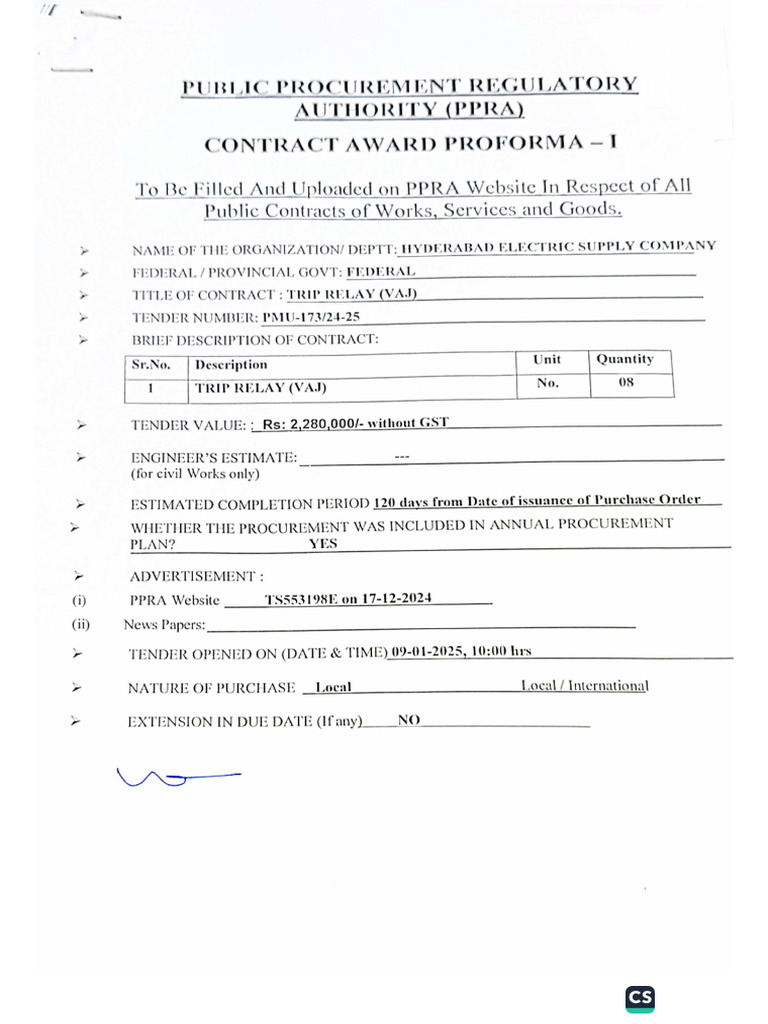 Contract Award Notice | PDF