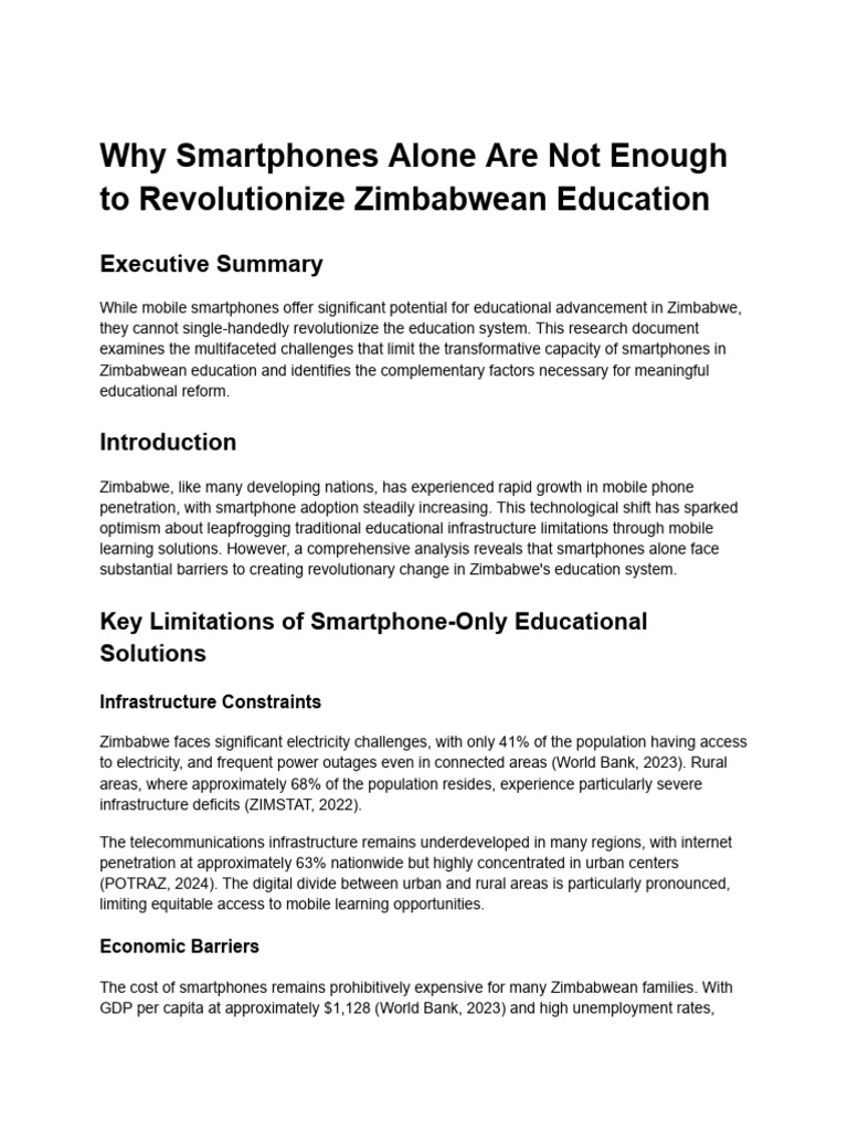 Why Smartphones Alone Are Not Enough To Revolutionize Zimbabwean ...