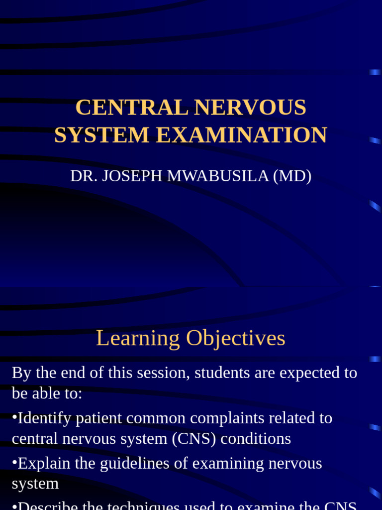 Session 10 Performing Central Nervous System Examination | PDF ...