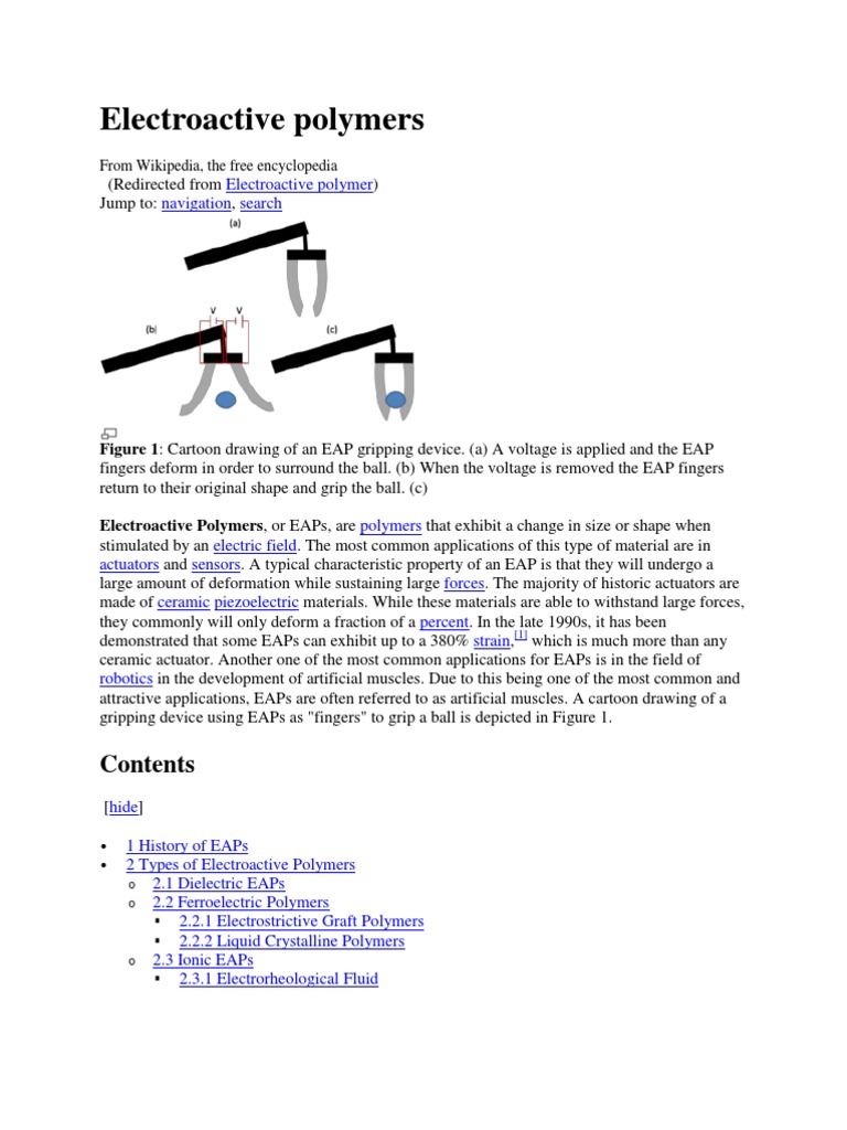 Electroactive Polymers Wikipedia | PDF | Physical Chemistry | Building ...