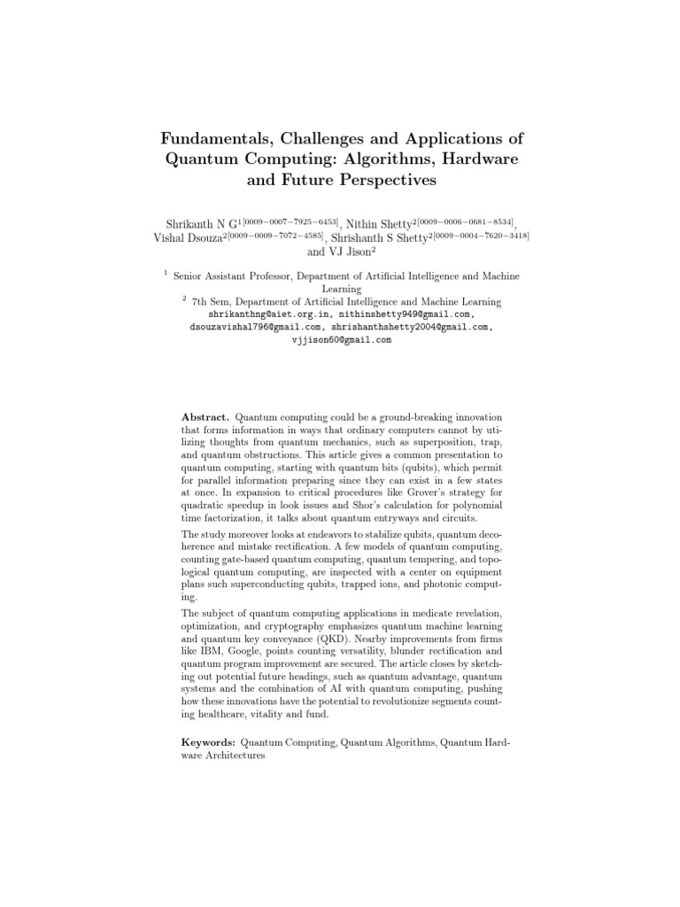 Springer Format Updated | PDF | Quantum Computing | Computing