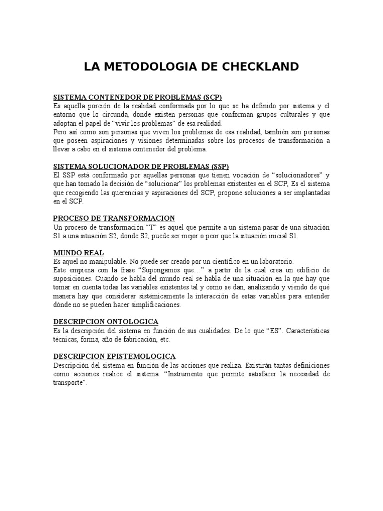 02.-Metodologia Dee Checkland | PDF | Visión del mundo | Información