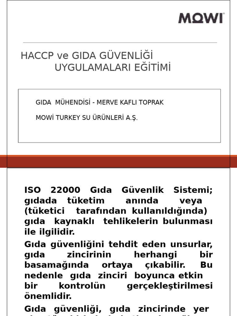 Haccp Eki̇bi̇ İçi̇n Eği̇ti̇m | PDF