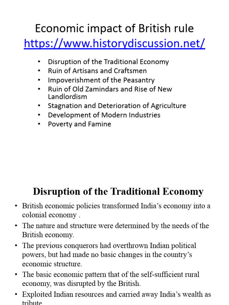 Economic impact of British rule (1).pptx | PDF | Leasehold Estate | Famine