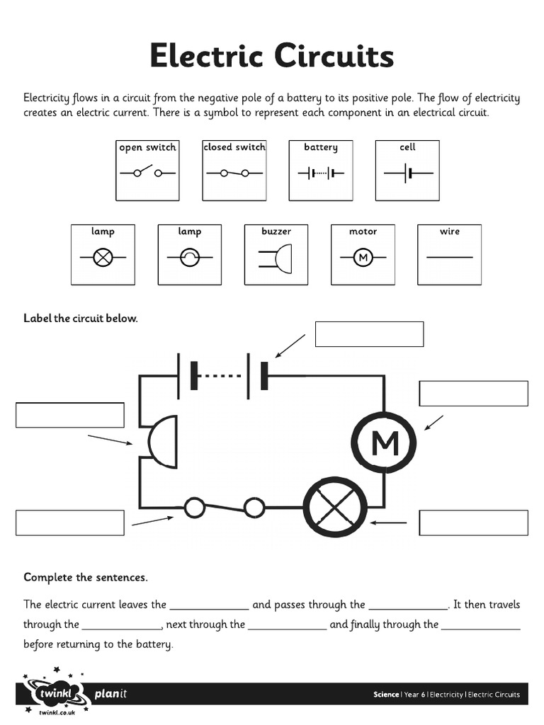 Electric Circuits Home Learning Task | PDF