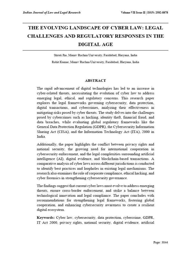 Cyber Law Pusblished Paper | PDF | Cybercrime | Security