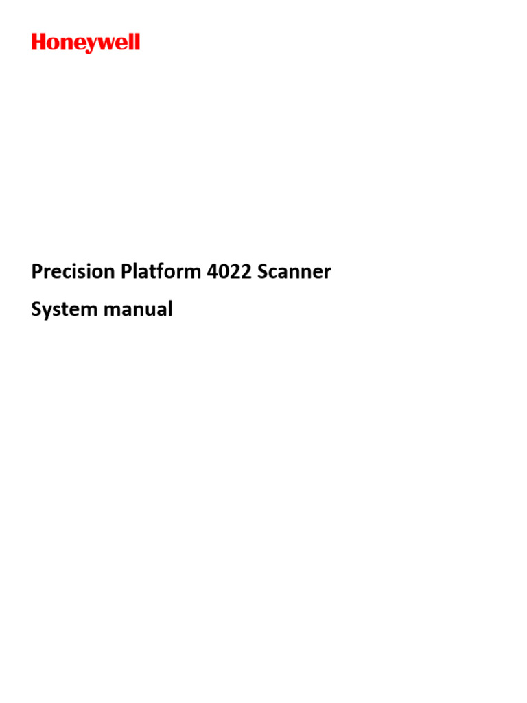 Honeywell: Precision Platform 4022 Scanner System Manual | PDF | Image ...