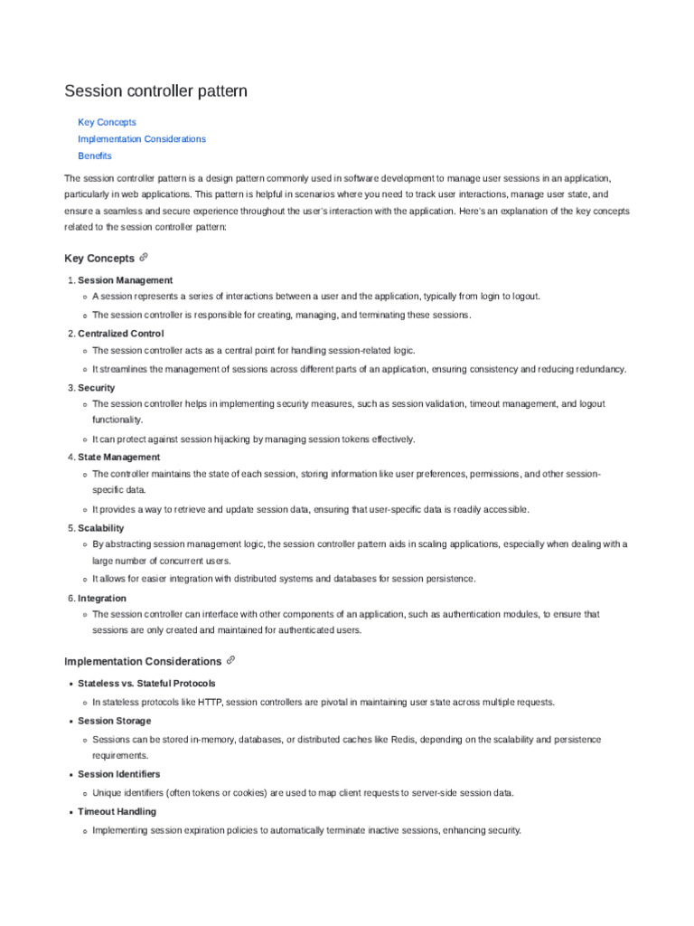 KB-Session Controller Pattern-300425-081705 | PDF | Scalability | Databases