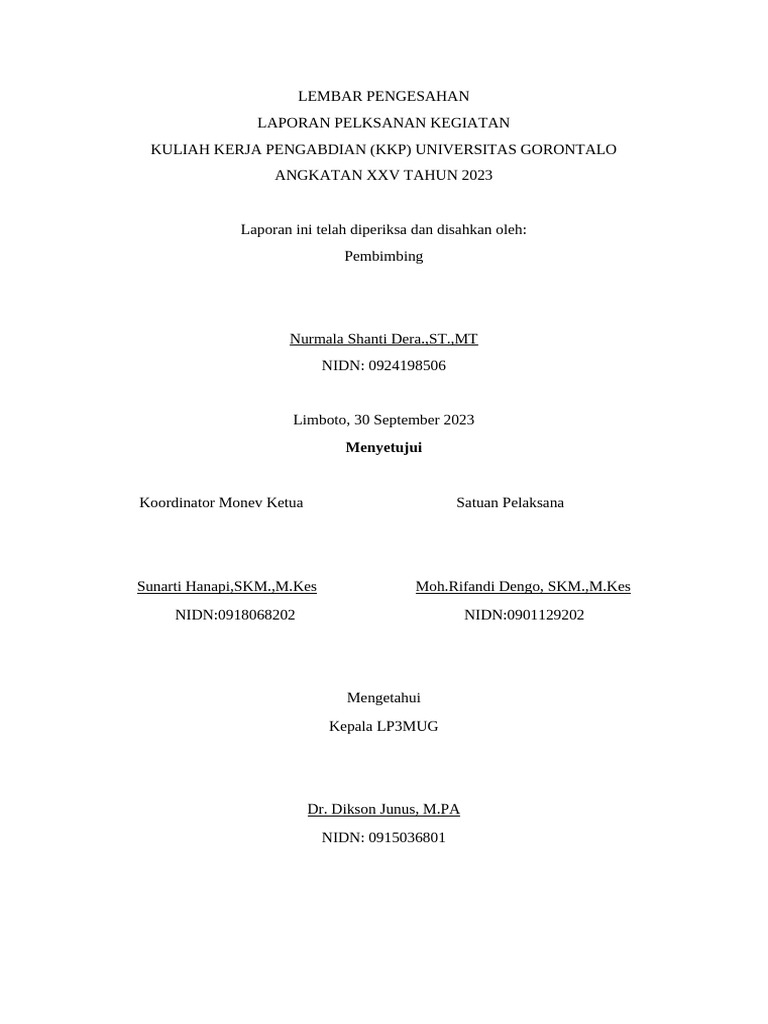 Lembar Pengesahan Laporan Akhir Fiks | PDF