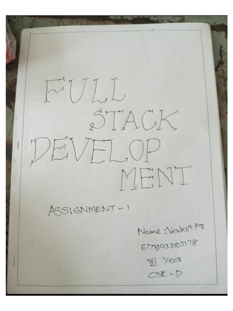 FSD Assignment | PDF