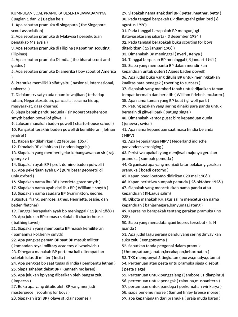 Soal Pramuka | PDF