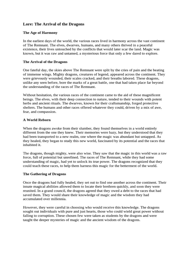 Arrival of Dragons in The Remnant | PDF | Dragon | Folklore