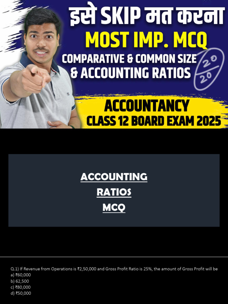 Comparative & Common Size Statement and Ratios MCQ | PDF | Revenue ...