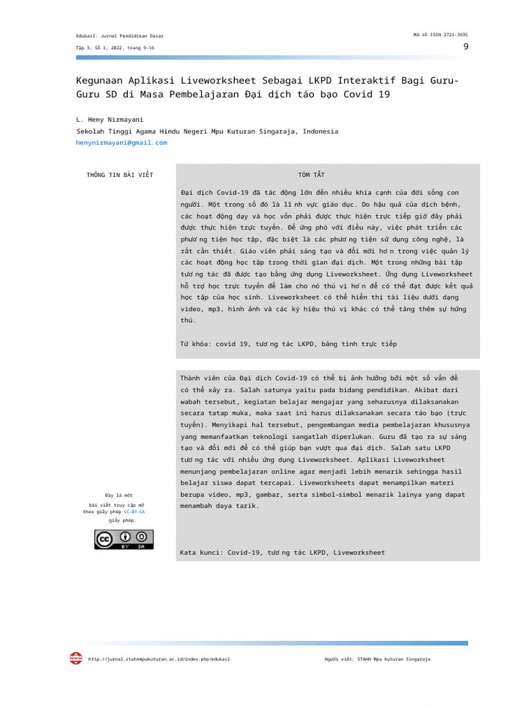 Kegunaan Aplikasi Liveworksheet Sebagai LKPD Inter | PDF