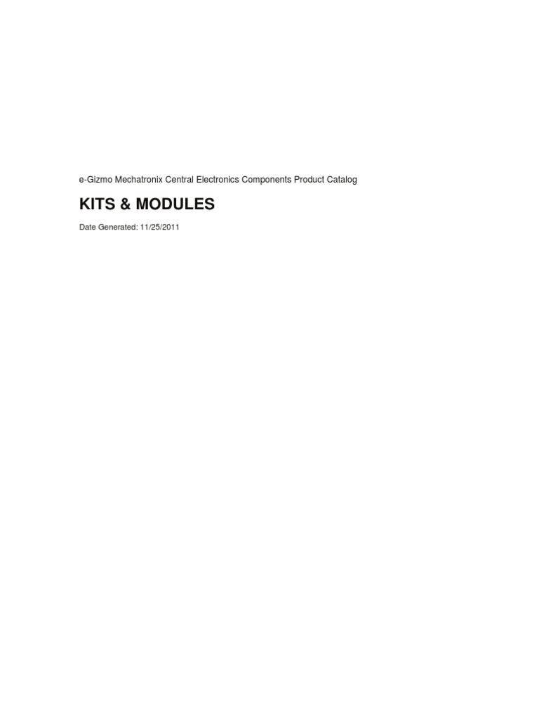 E - Gizmo Kits & Modules | PDF | Arduino | Servomechanism