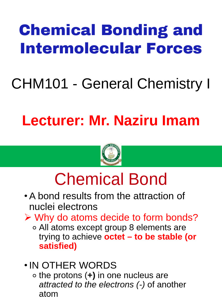 Chemical Bonding & Intermolecular Forces 2024 2025 Session | PDF ...