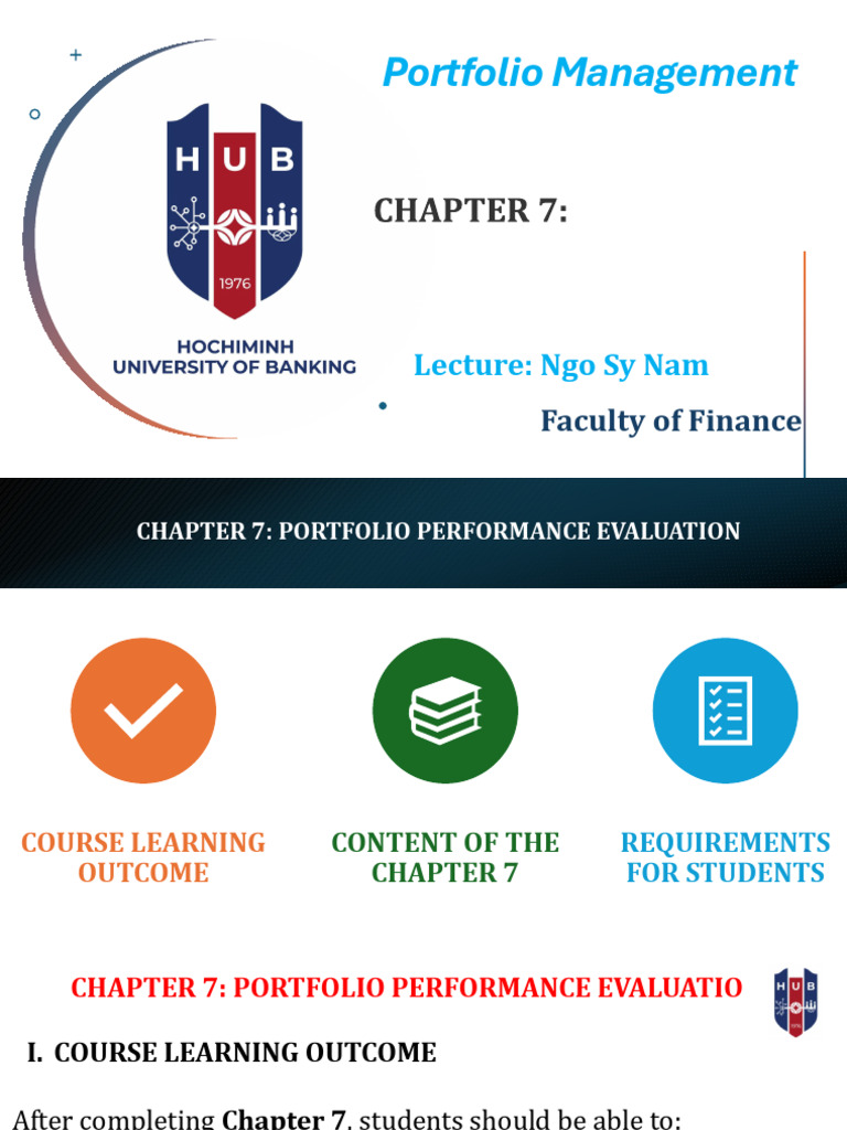 Chapter 7 - PORTFOLIO PERFORMANCE EVALUATION | PDF | Sharpe Ratio ...