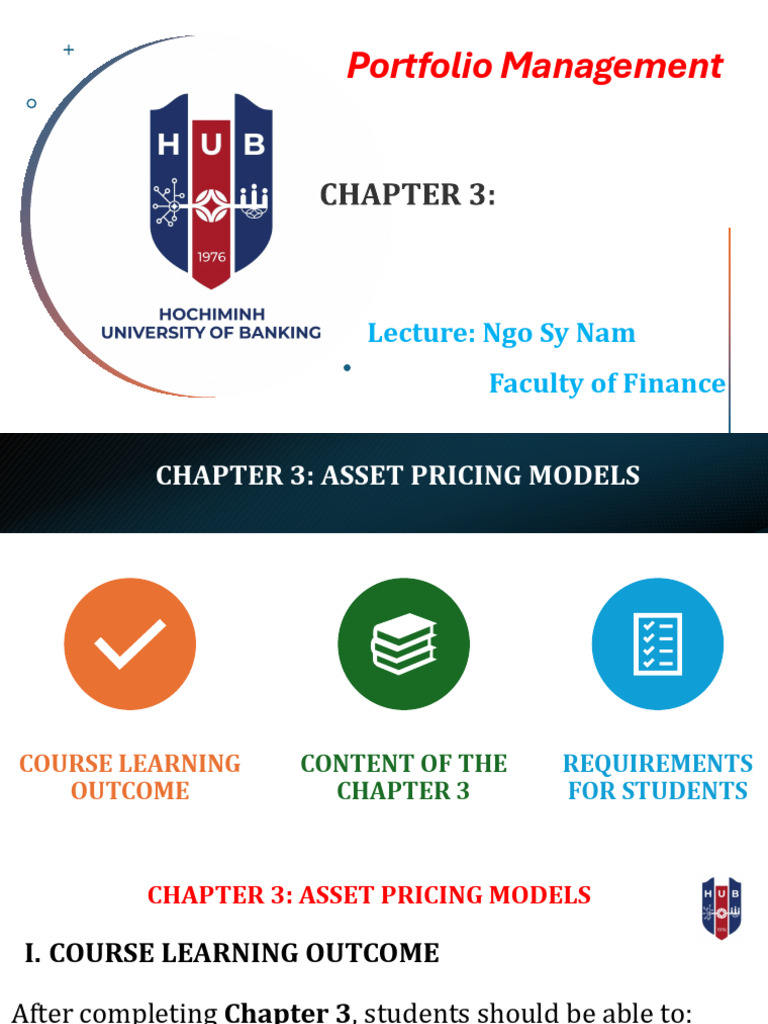 Chapter 3 - ASSET PRICING MODELS | PDF | Capital Asset Pricing Model ...