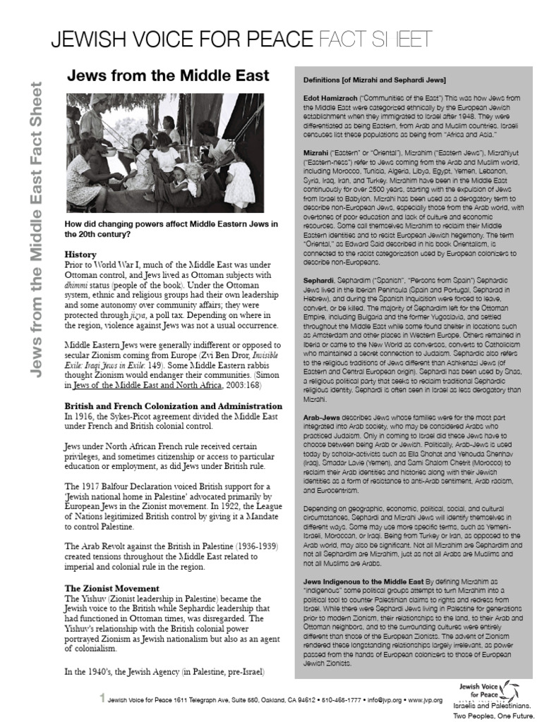 Middle Eastern Jews: History & Identity | PDF | Zionism | Israel