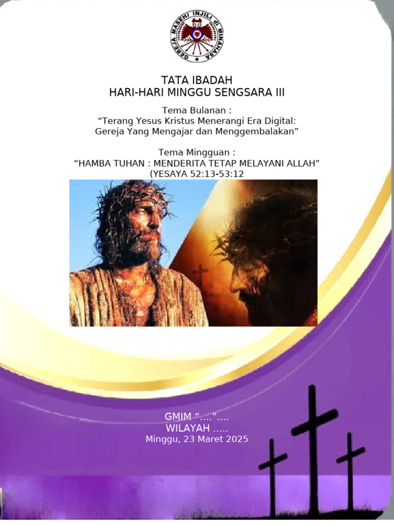 Tata Ibadah Hari Minggu Sengsara III 23 Maret 2025 | PDF