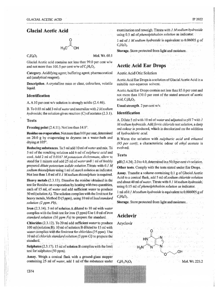 Aciclovir IP-2022 Monograph | PDF