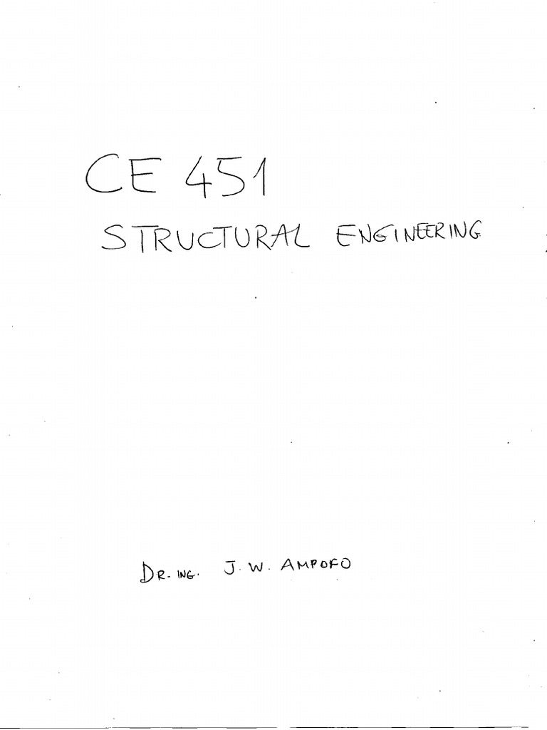 CE 451 Handout | PDF