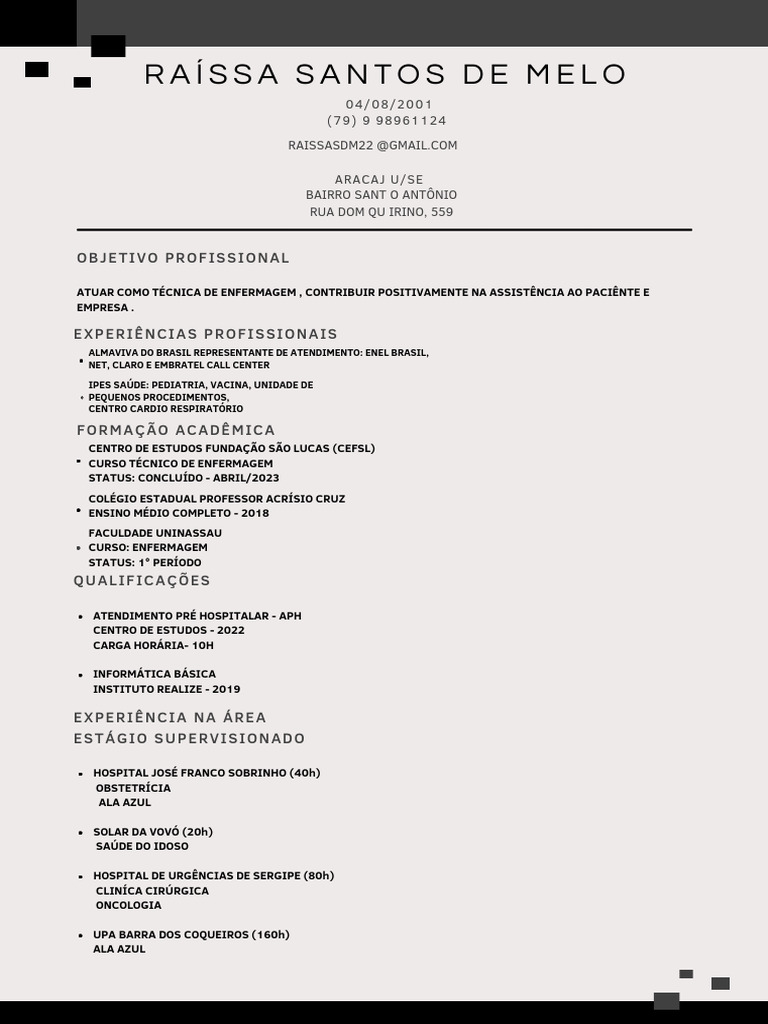 Currículo - Raíssa Melo | PDF