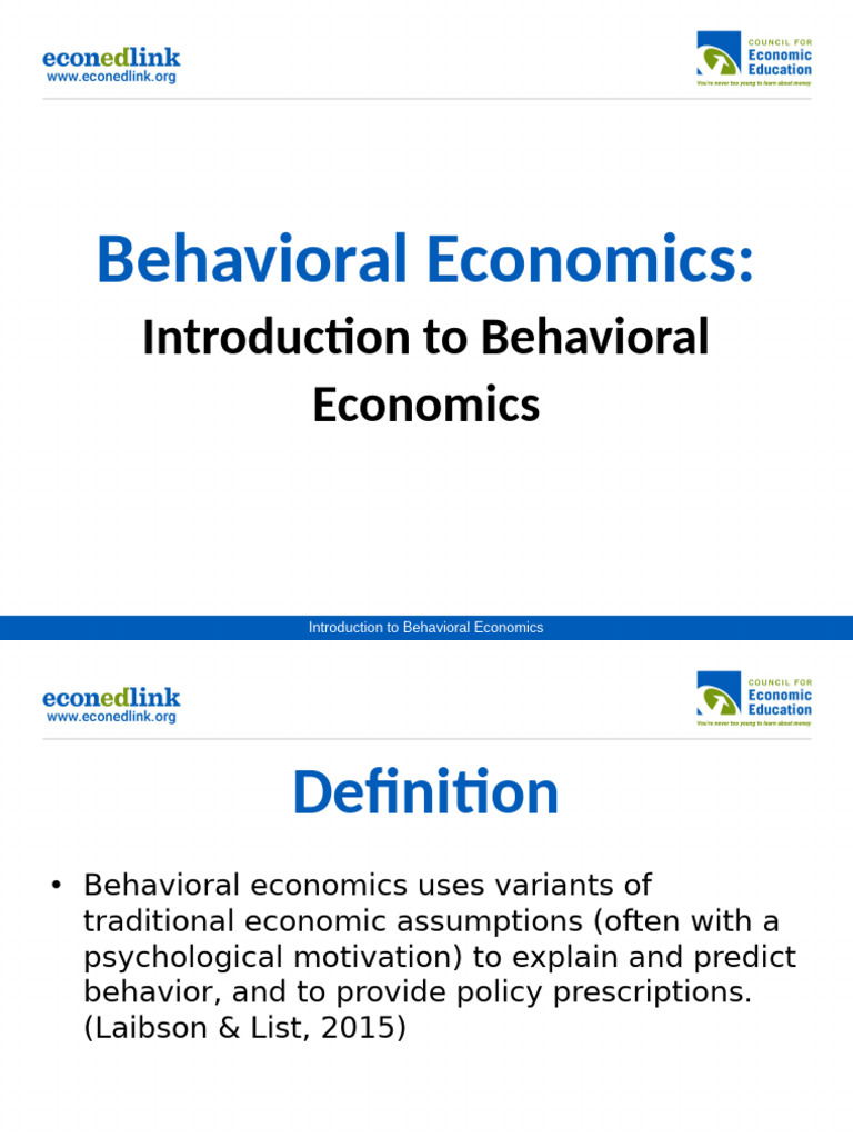 Introduction To Behavioral Economics | PDF | Behavioral Economics ...