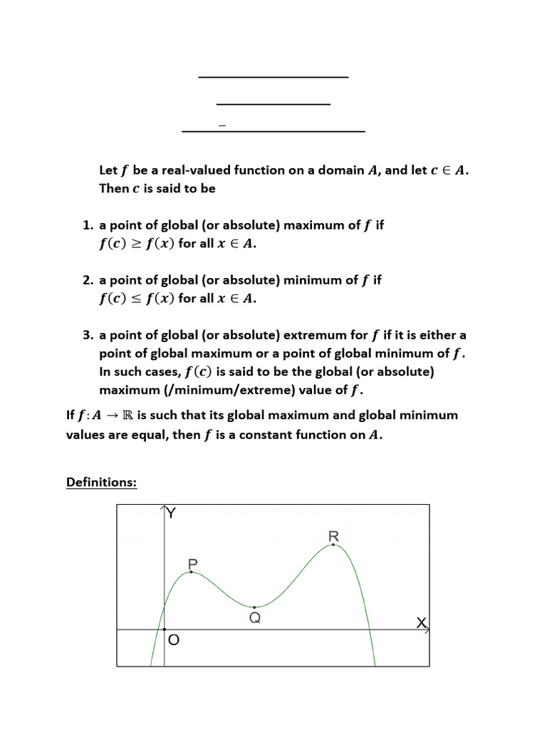 Mathematics Gist Maximum-Minimum XII | PDF | Mathematical Objects ...