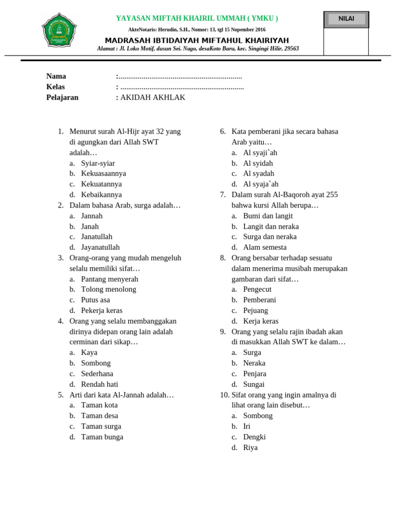 AKIDAH AKHLAK BARU | PDF