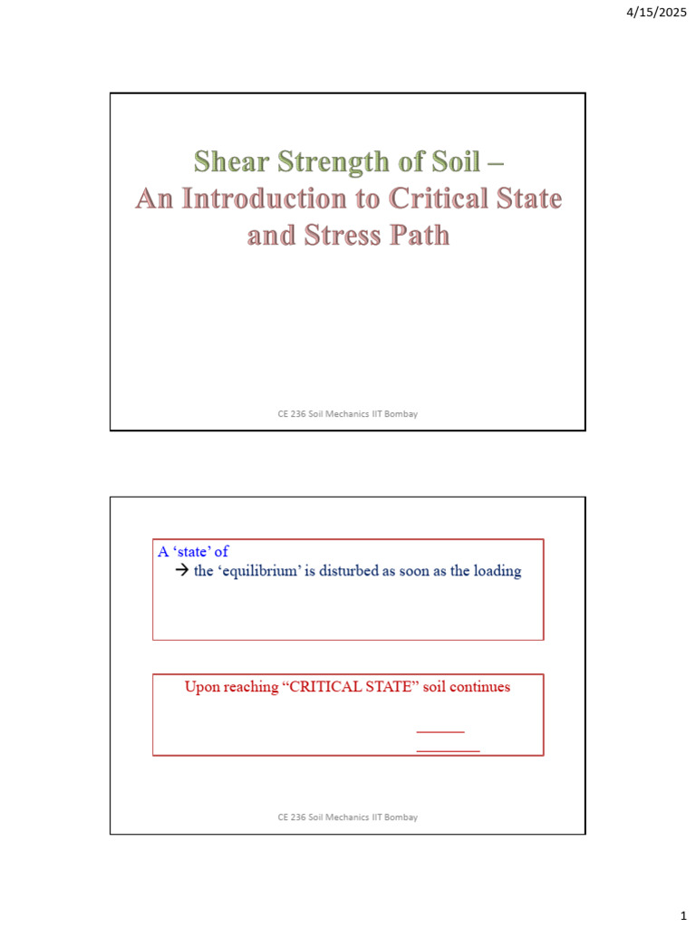 Critical State Soil Mechanics Overview | PDF | Soil Mechanics | Materials