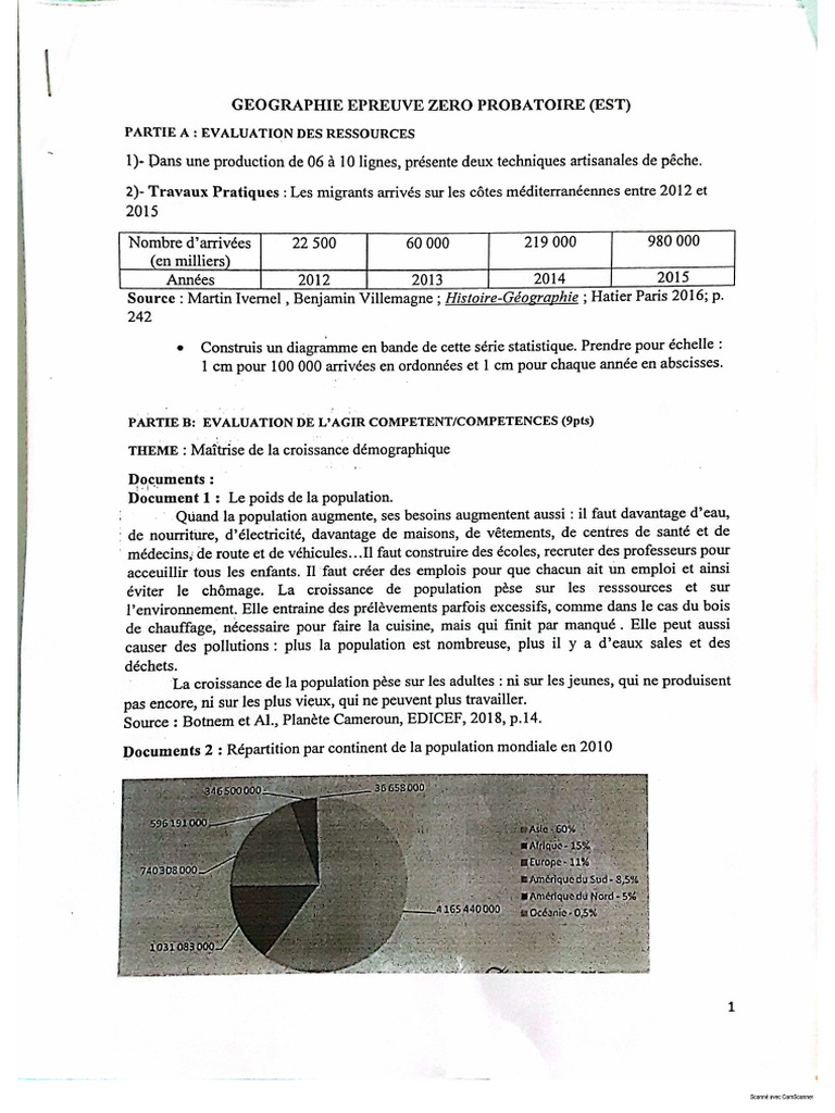 Épreuve Zéro GÉO Prob EST | PDF